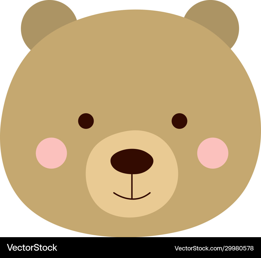 Cute bear cartoon flat style icon design Vector Image
