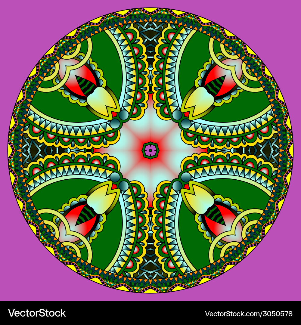 Decorative design of circle dish template round Vector Image