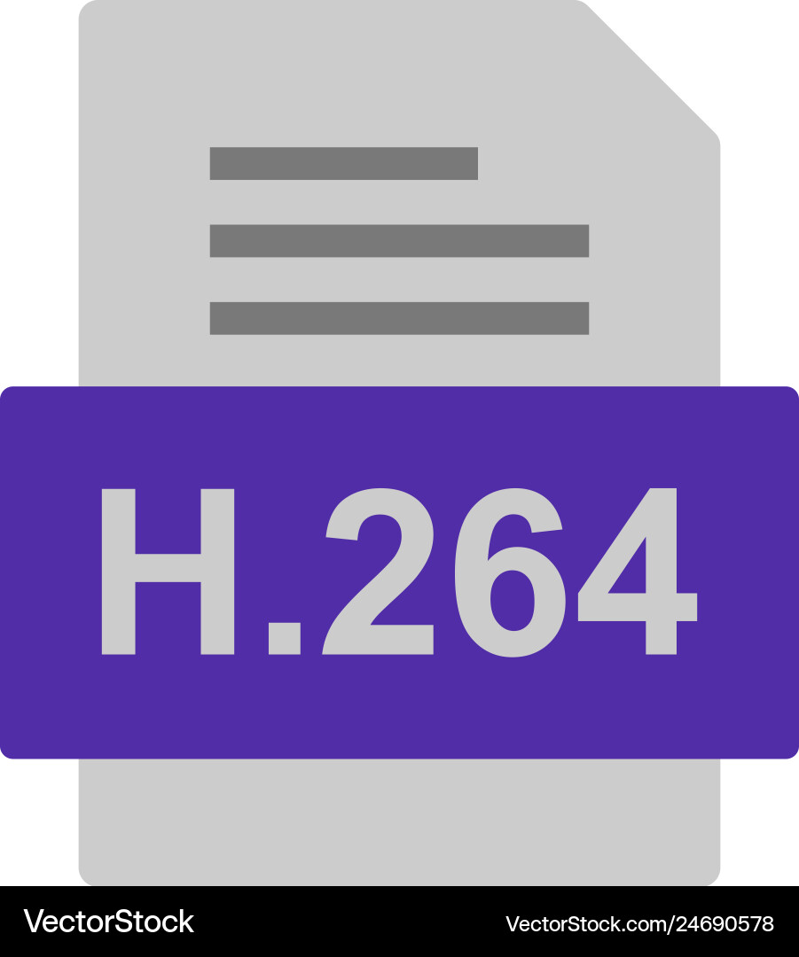 H264 file document icon Royalty Free Vector Image