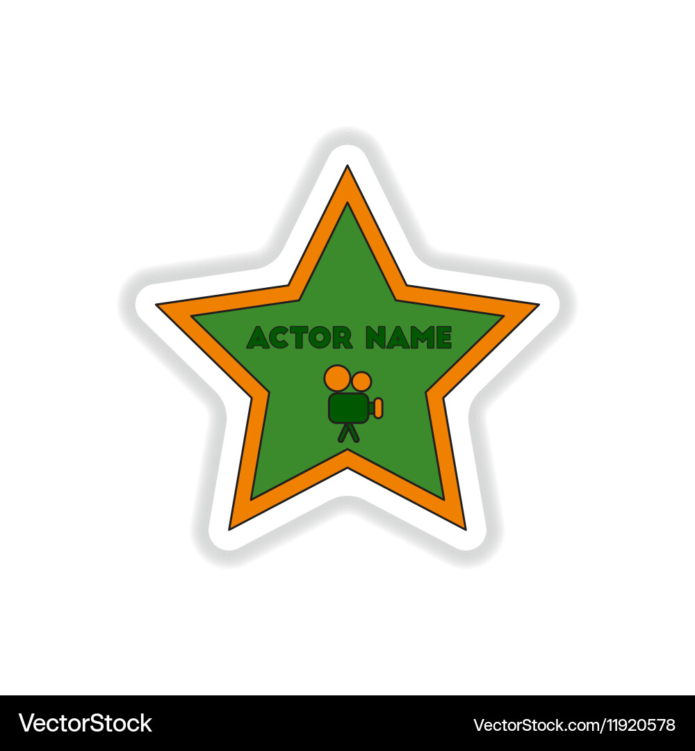 In paper sticker style star Royalty Free Vector Image