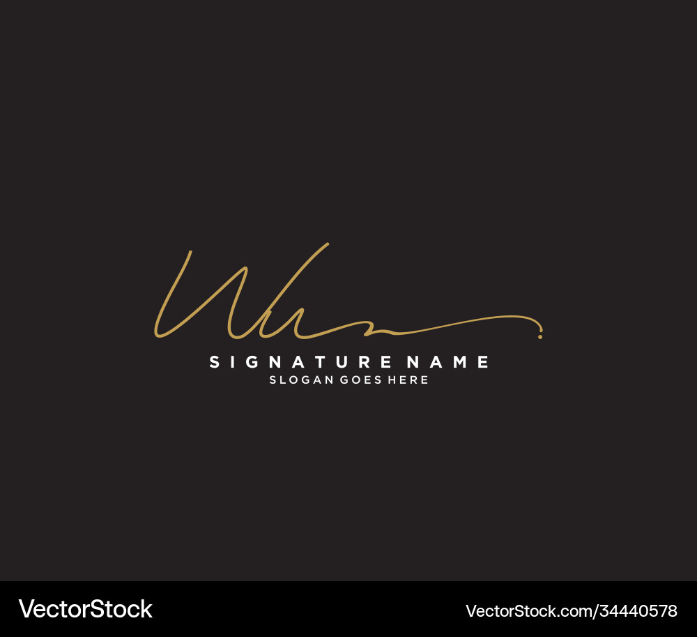 Letter wu signature logo template Royalty Free Vector Image