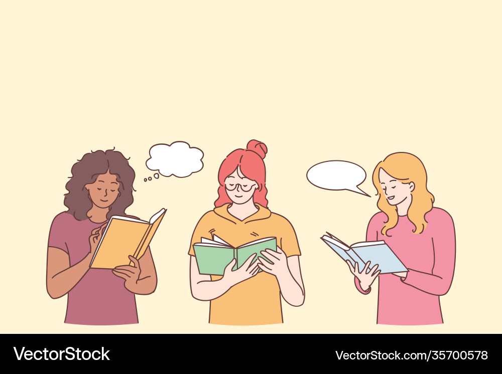 Reading books and interesting leisure recreation Vector Image