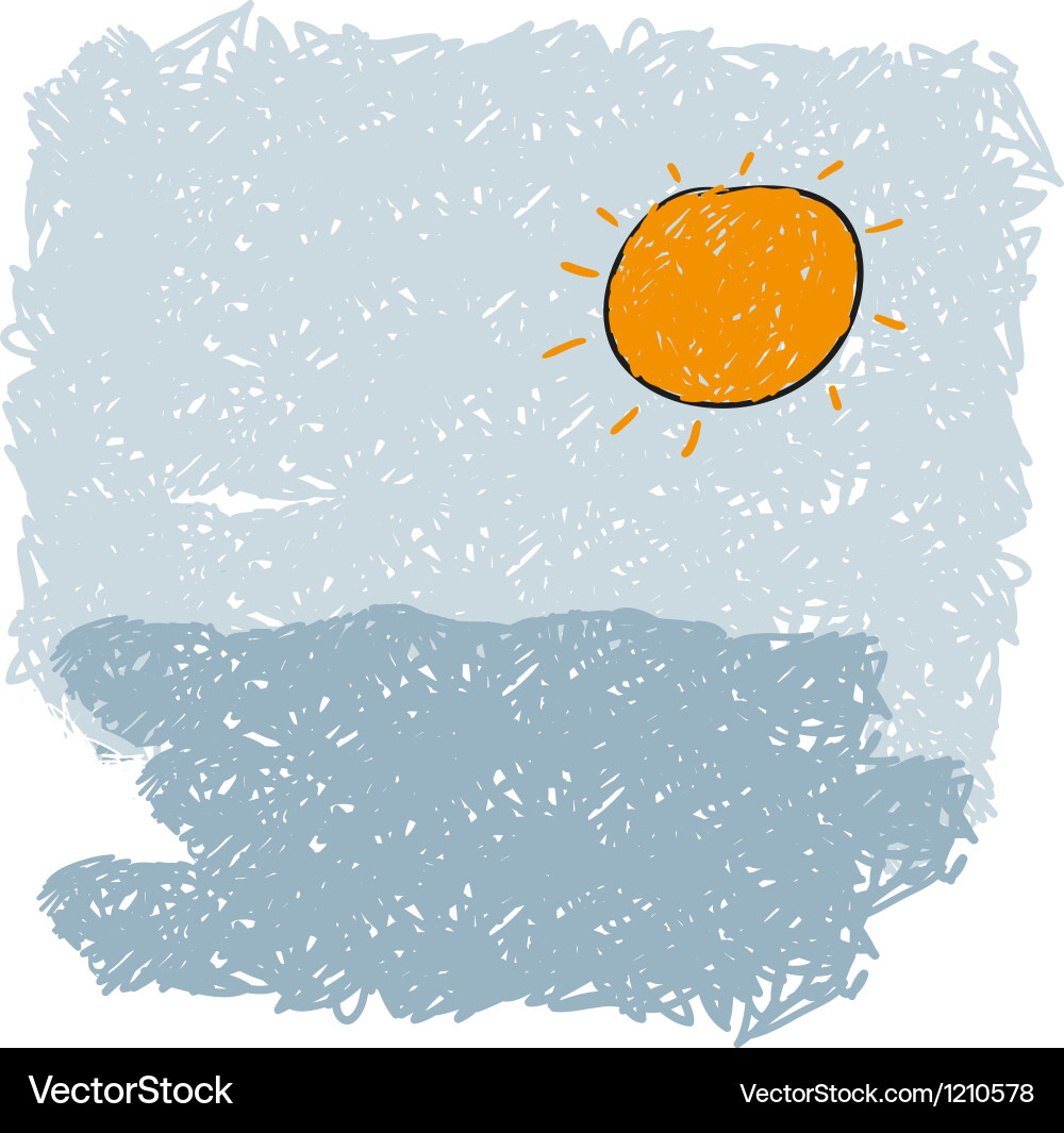 Sea waves and rising sun Royalty Free Vector Image