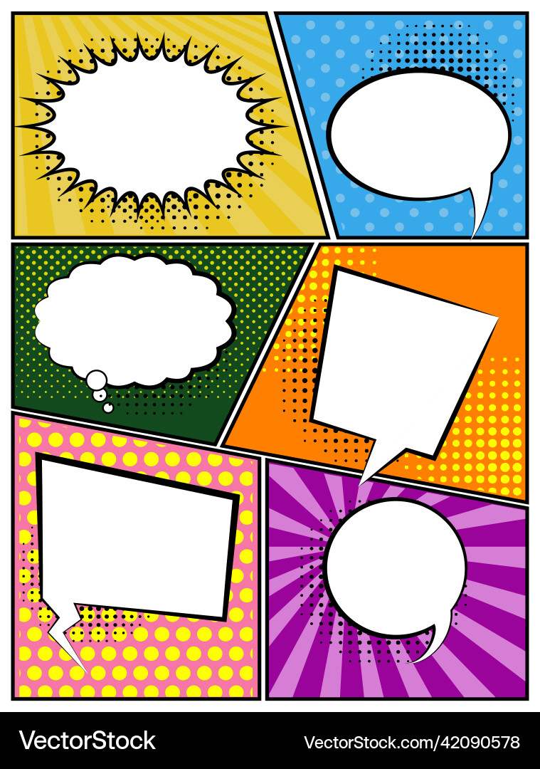 Set of comic bubbles template or color bubble Vector Image