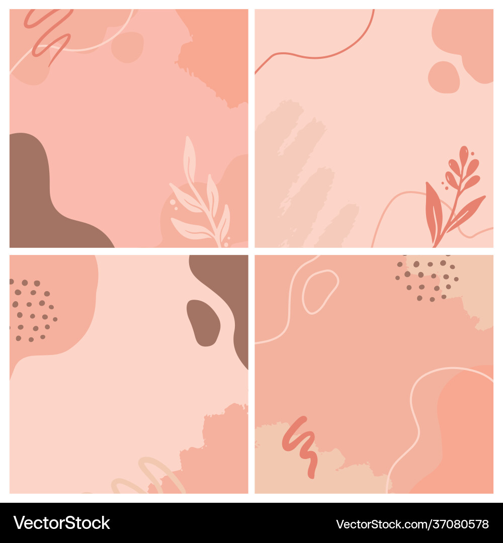 Set social media instagram post story Royalty Free Vector