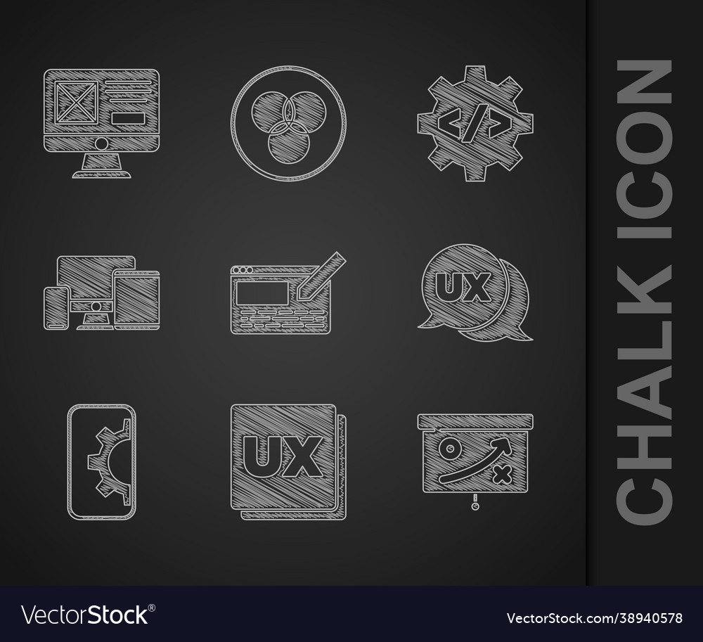 Set ui or ux design planning strategy concept Vector Image