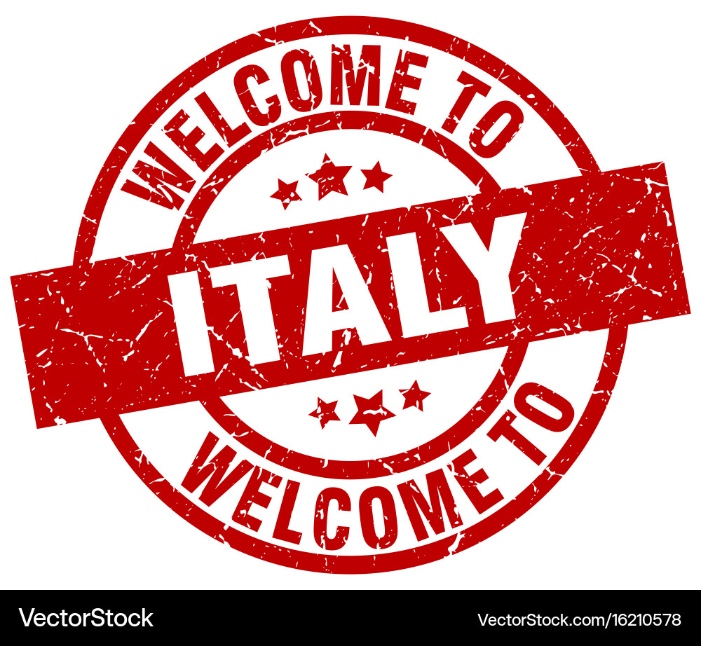 Welcome to italy red stamp Royalty Free Vector Image