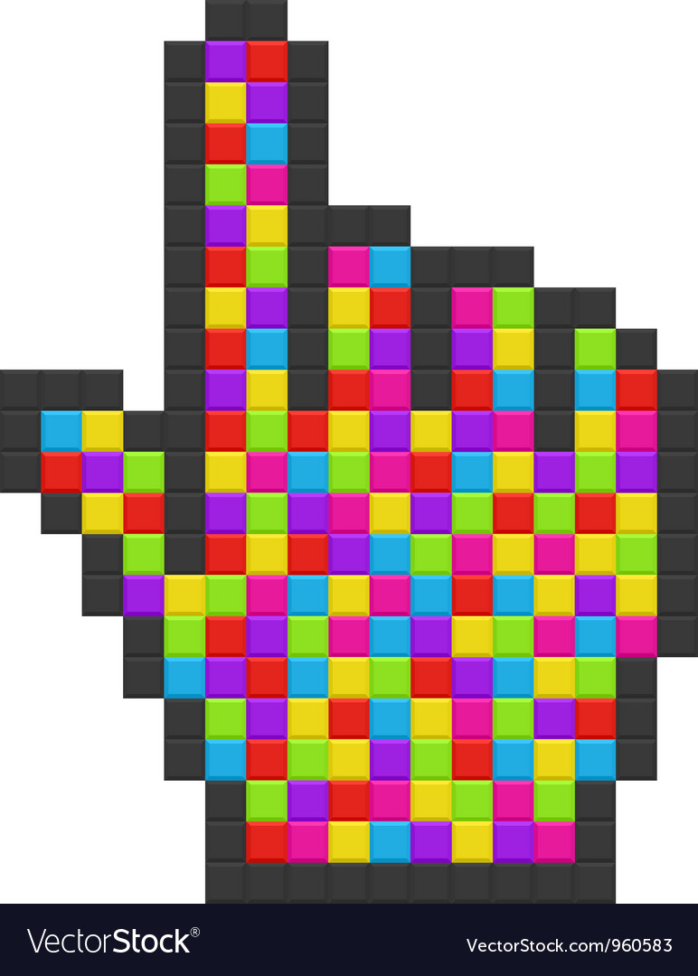 Abstract colorful pixelated computer cursor Vector Image