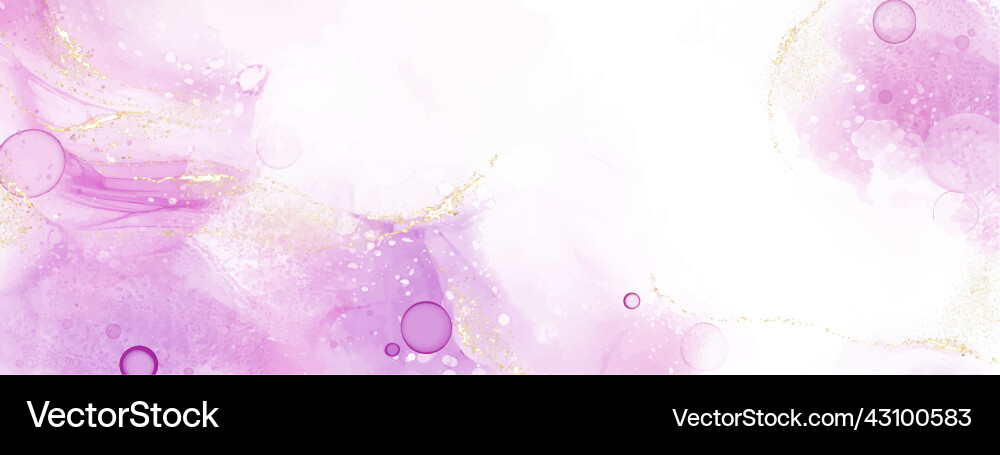 Abstract fluid art violet and gold glitter Vector Image
