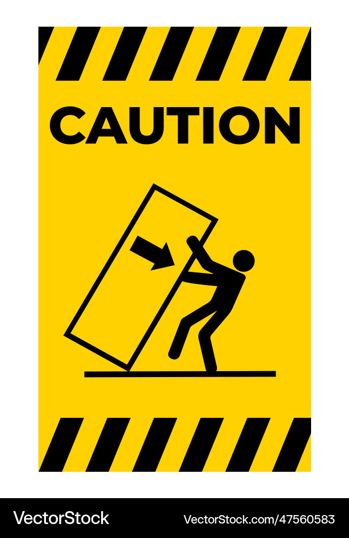 Body crush tip over hazard symbol sign isolate Vector Image