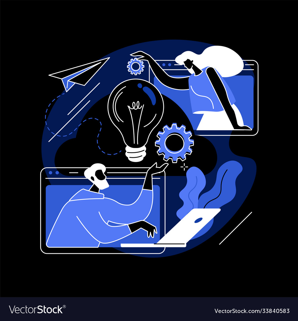 Cloud collaboration abstract concept Royalty Free Vector