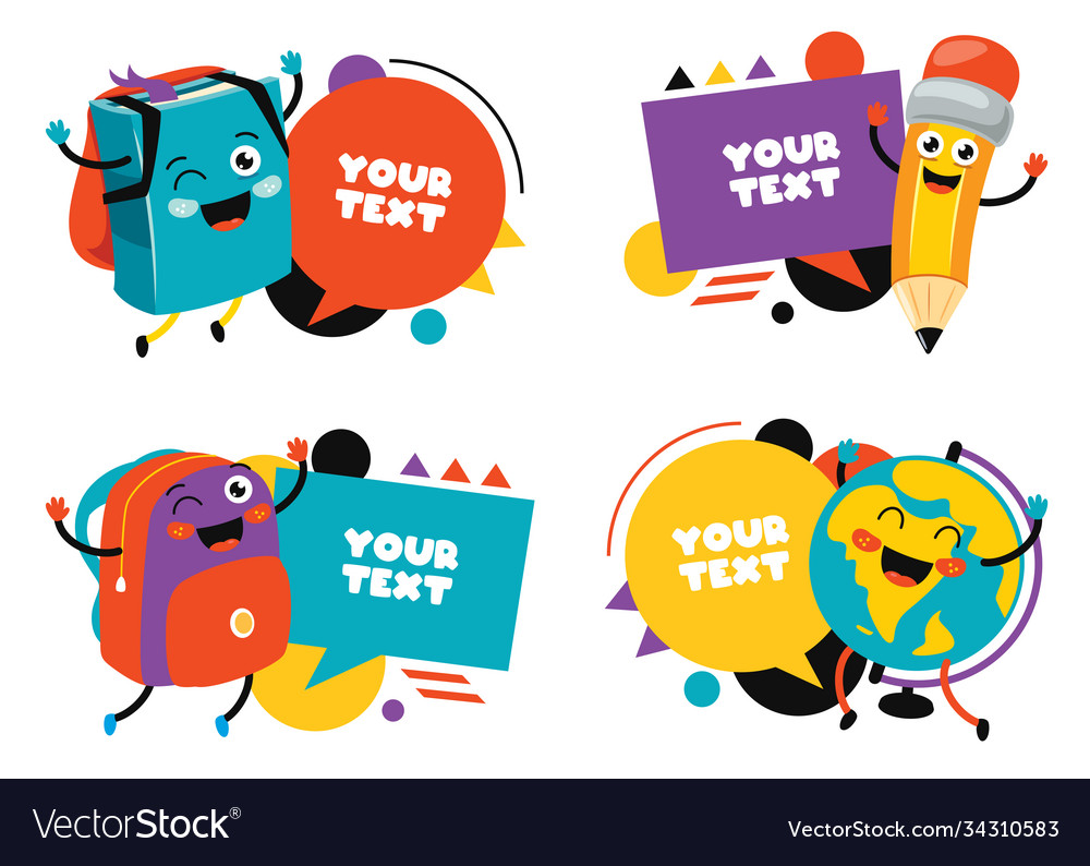 Colorful speech bubbles and labels Royalty Free Vector Image