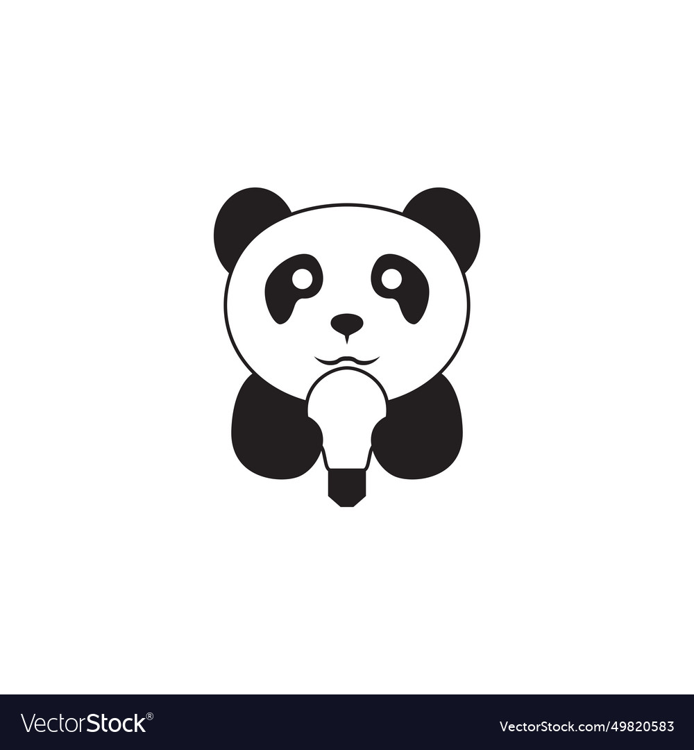 Cute panda mascot cartoon icon logo design Vector Image