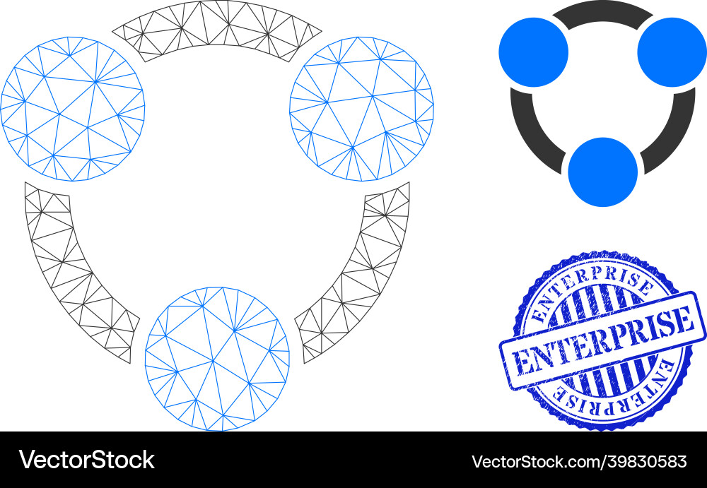 Enterprise scratched seal stamp and web carcass Vector Image