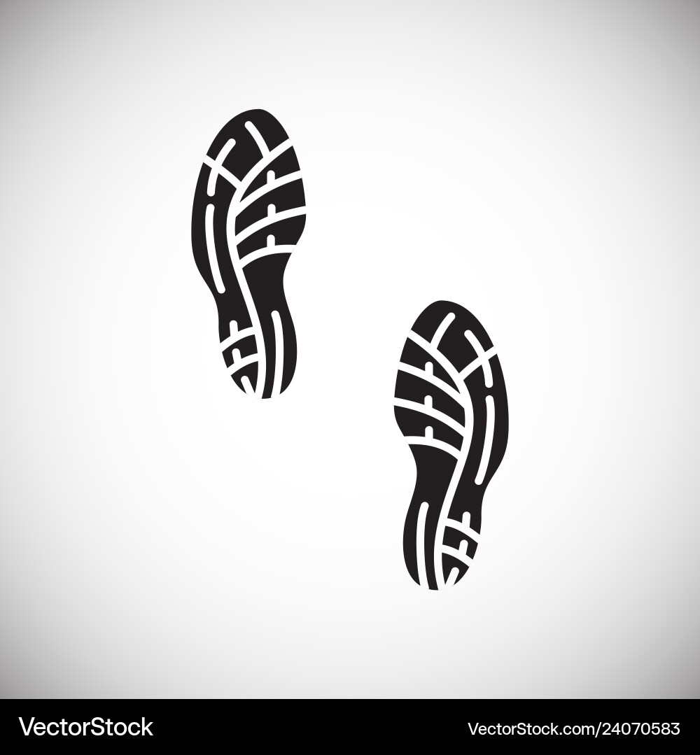 Footprint icon on white background for graphic Vector Image
