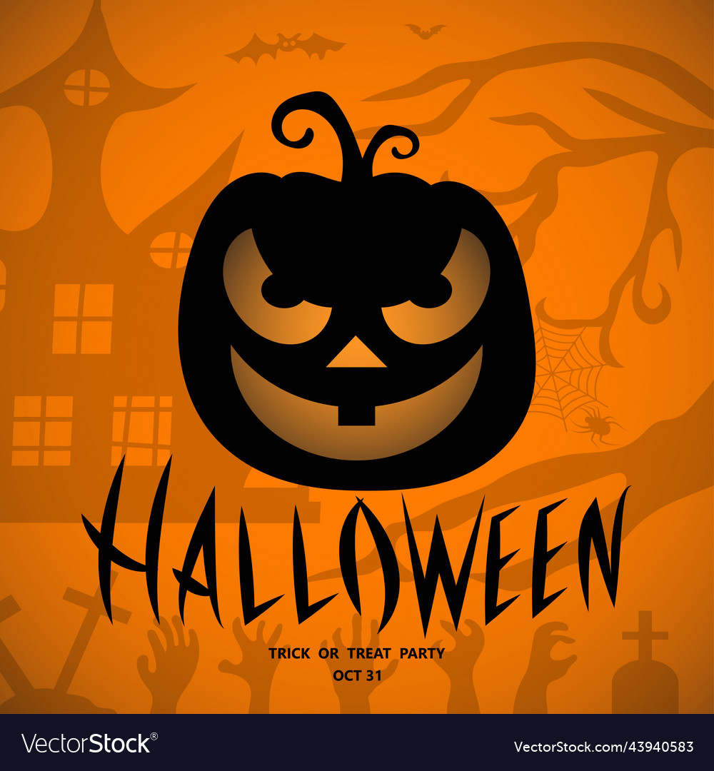 Halloween banner background with pumpkins Vector Image
