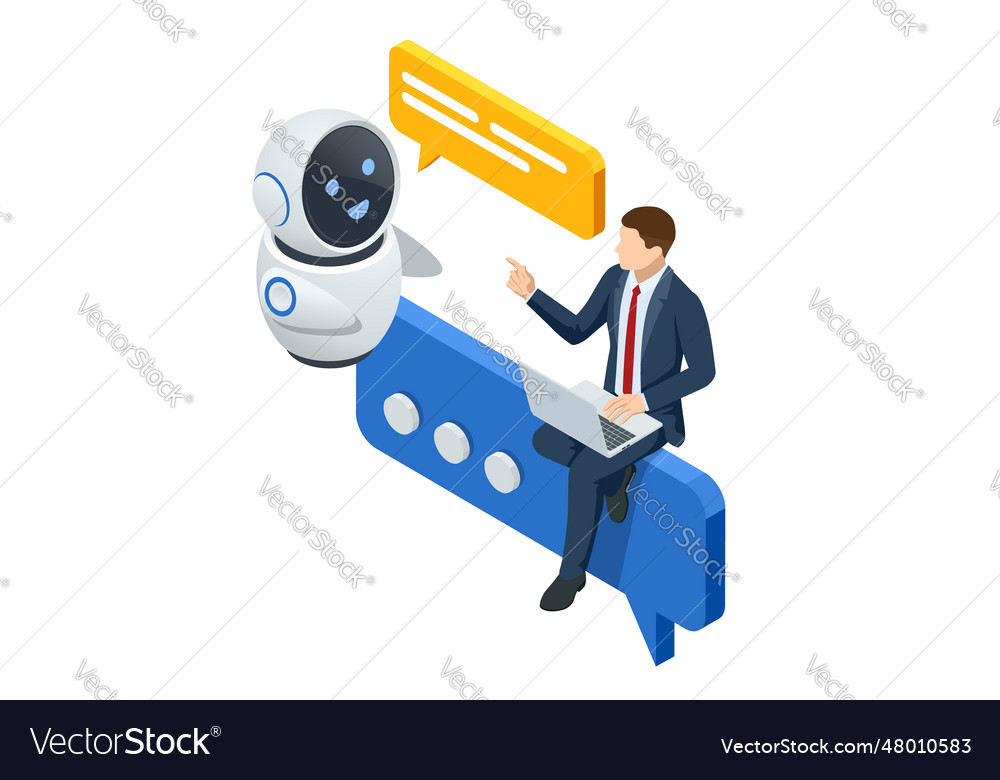Isometric artificial intelligence knowledge Vector Image