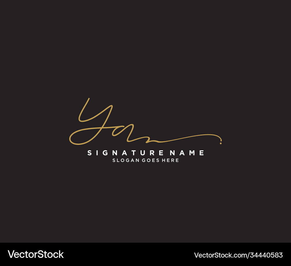 Letter ya signature logo template Royalty Free Vector Image