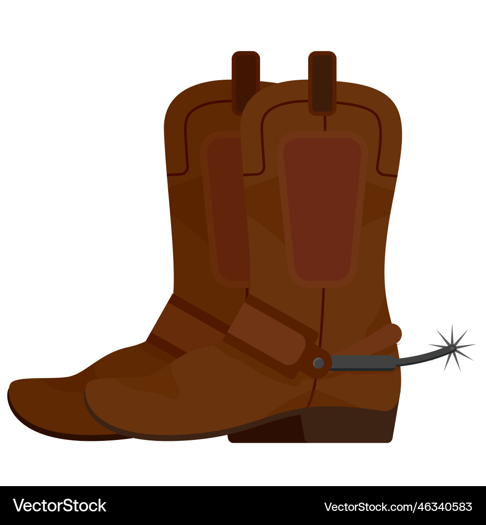 Pair of brown cowboy boots Royalty Free Vector Image
