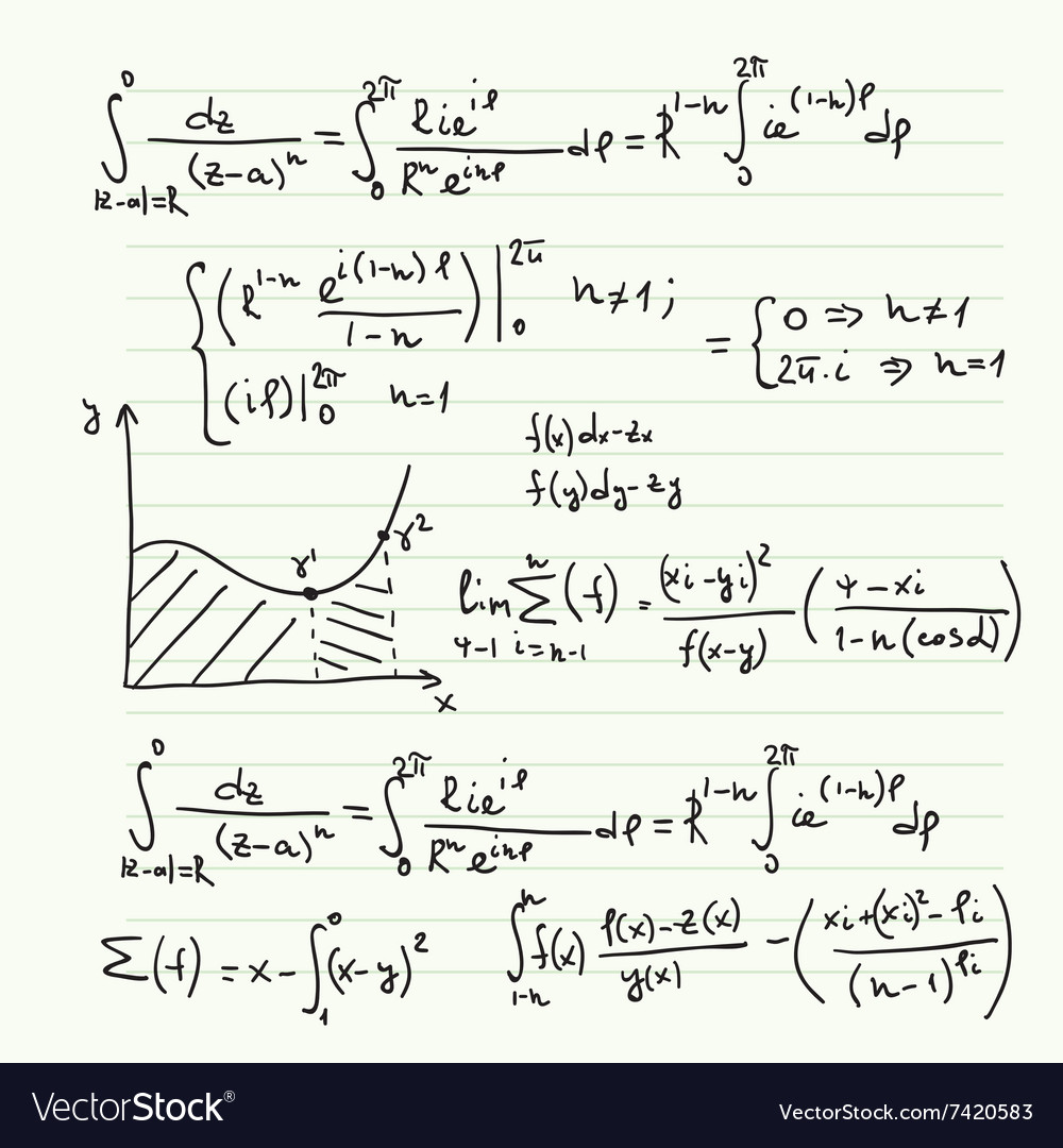 Pattern with mathematical formulas Royalty Free Vector Image