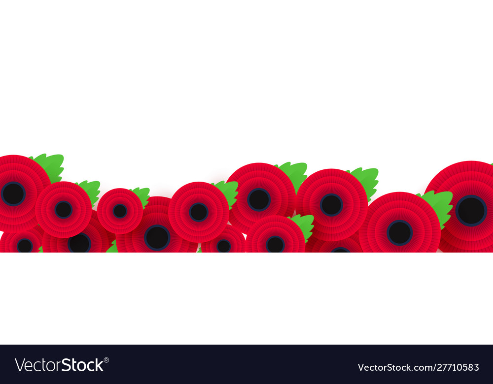 Remembrance anzac day web header poppies flowers Vector Image Remembrance anzac day web header poppies flowers Vector Image