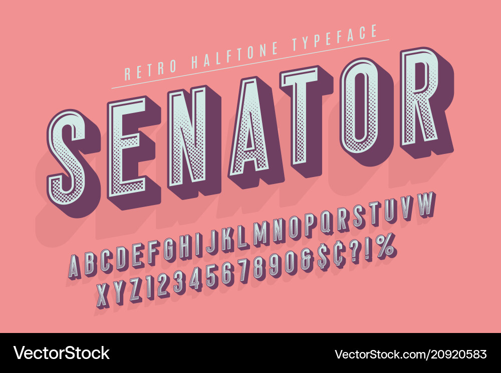 Senator trendy vintage display font design Vector Image