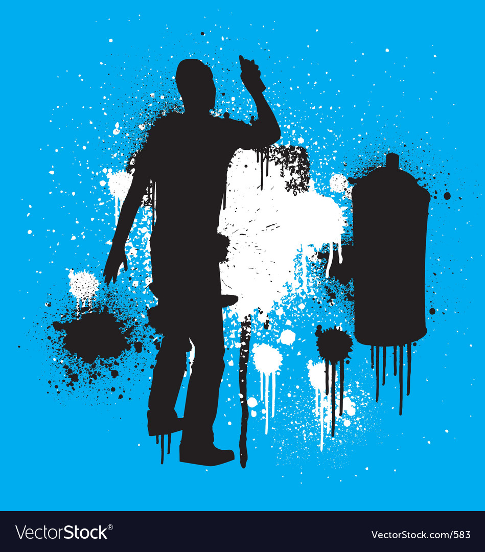 Spray guy stenciled Royalty Free Vector Image - VectorStock