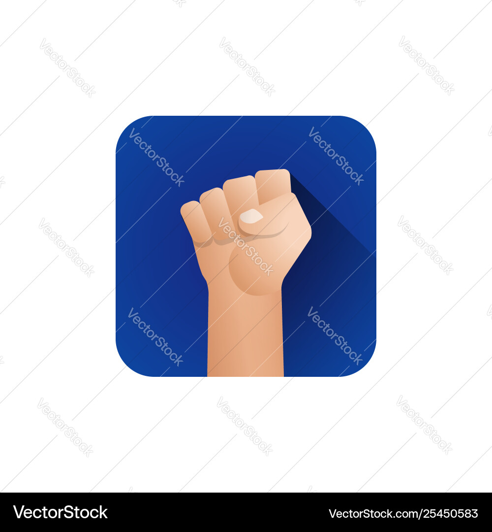 Symbol clenched fist hand Royalty Free Vector Image