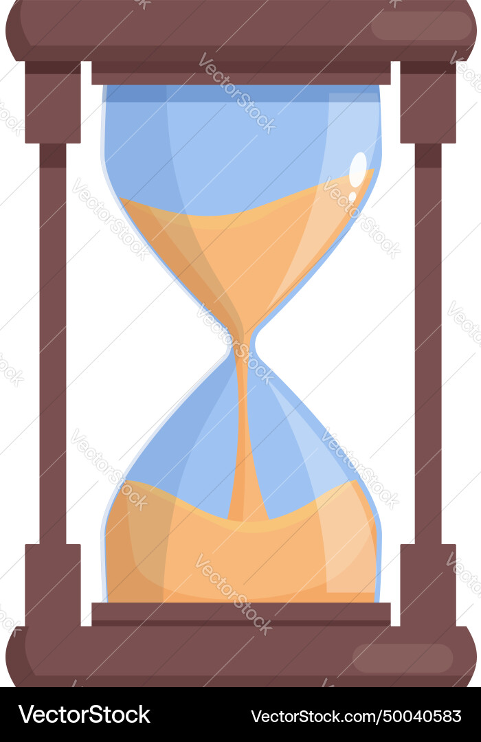 Wood sand timer icon cartoon number Royalty Free Vector