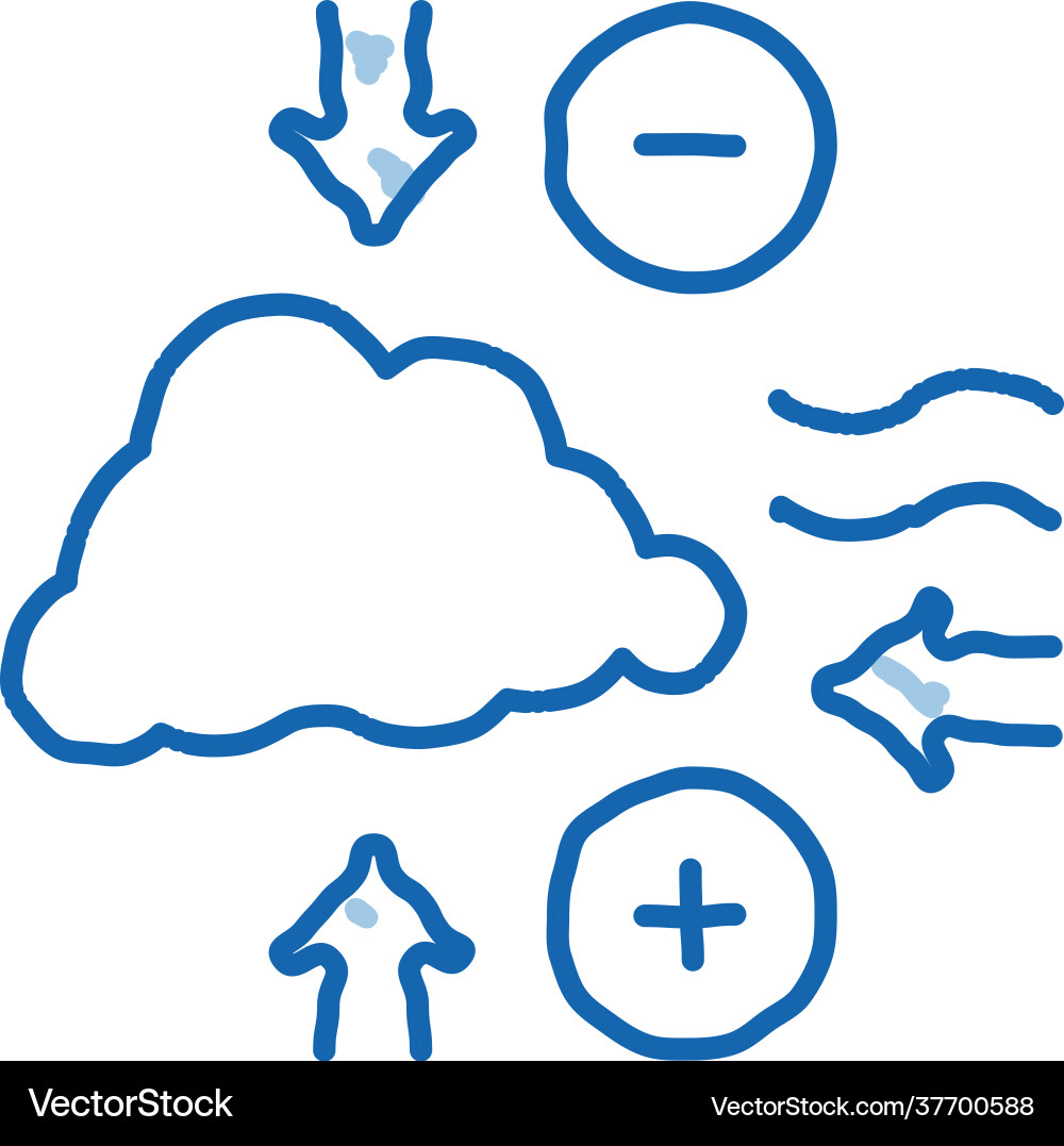 Air pressure doodle icon hand drawn Royalty Free Vector