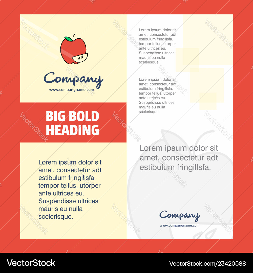 Apple company brochure title page design Vector Image