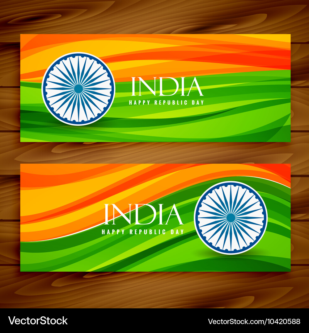 Banners of indian flags Royalty Free Vector Image