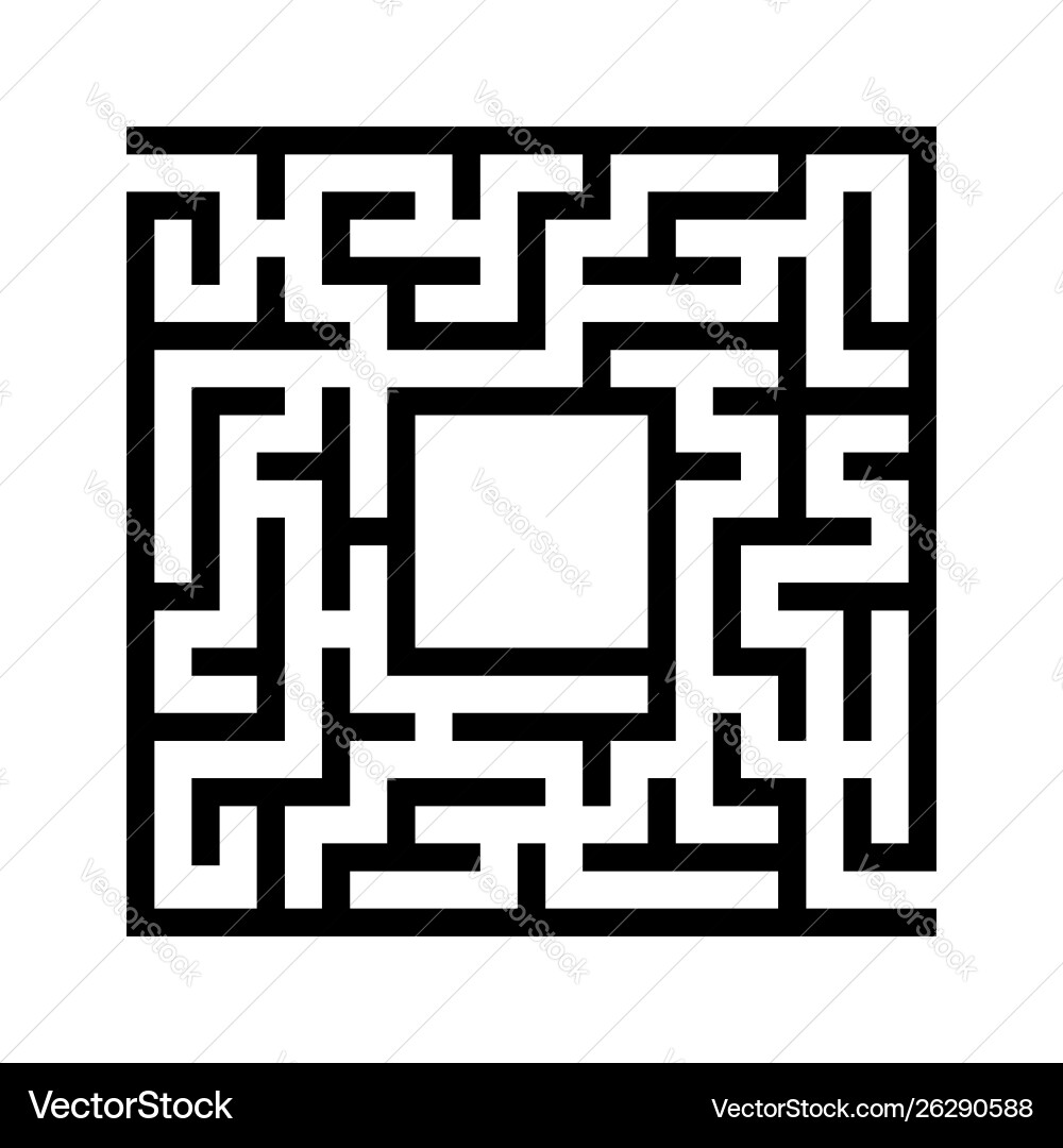 Black abstract square maze with a place for your Vector Image