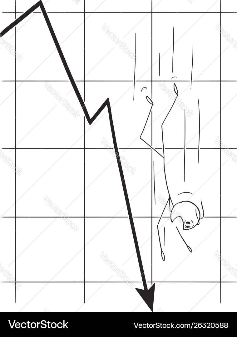 Cartoon man or businessman falling down along Vector Image
