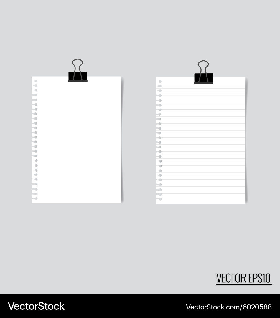 Collection of various white papers ready for your Vector Image