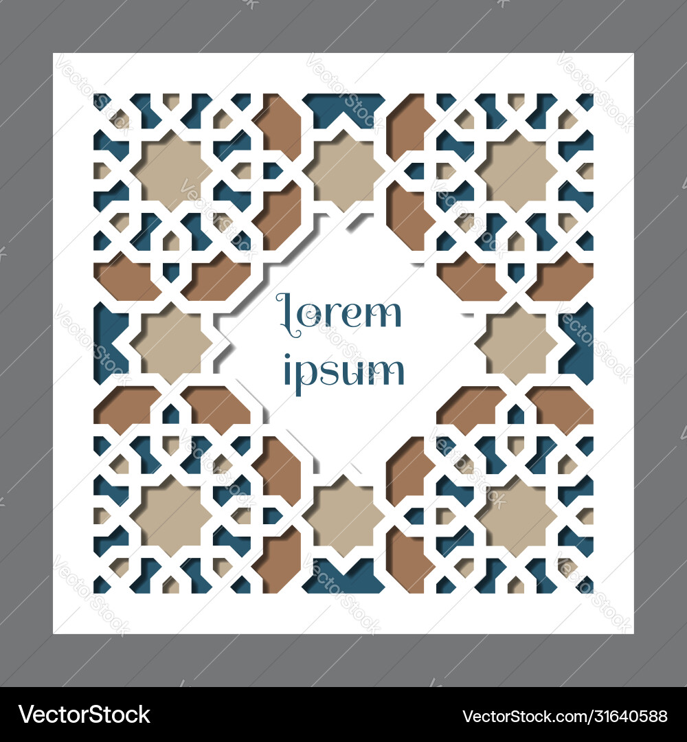 Colorful square template cut out card Royalty Free Vector