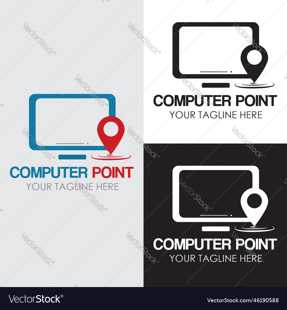 Computer point logo Royalty Free Vector Image - VectorStock