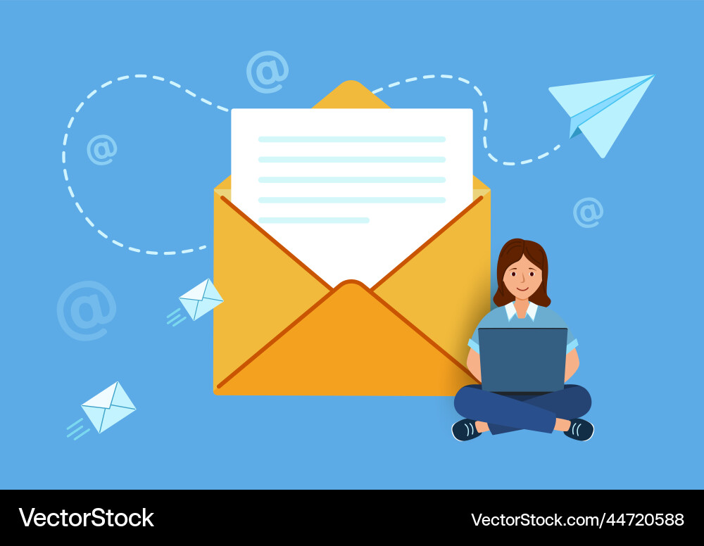 Concept an email the letter is in an envelope Vector Image