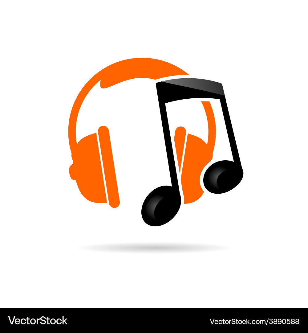 Headphone music color Royalty Free Vector Image