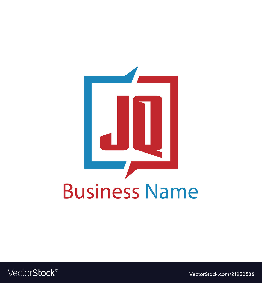 Initial Letter Jq Logo Template Design Royalty Free Vector