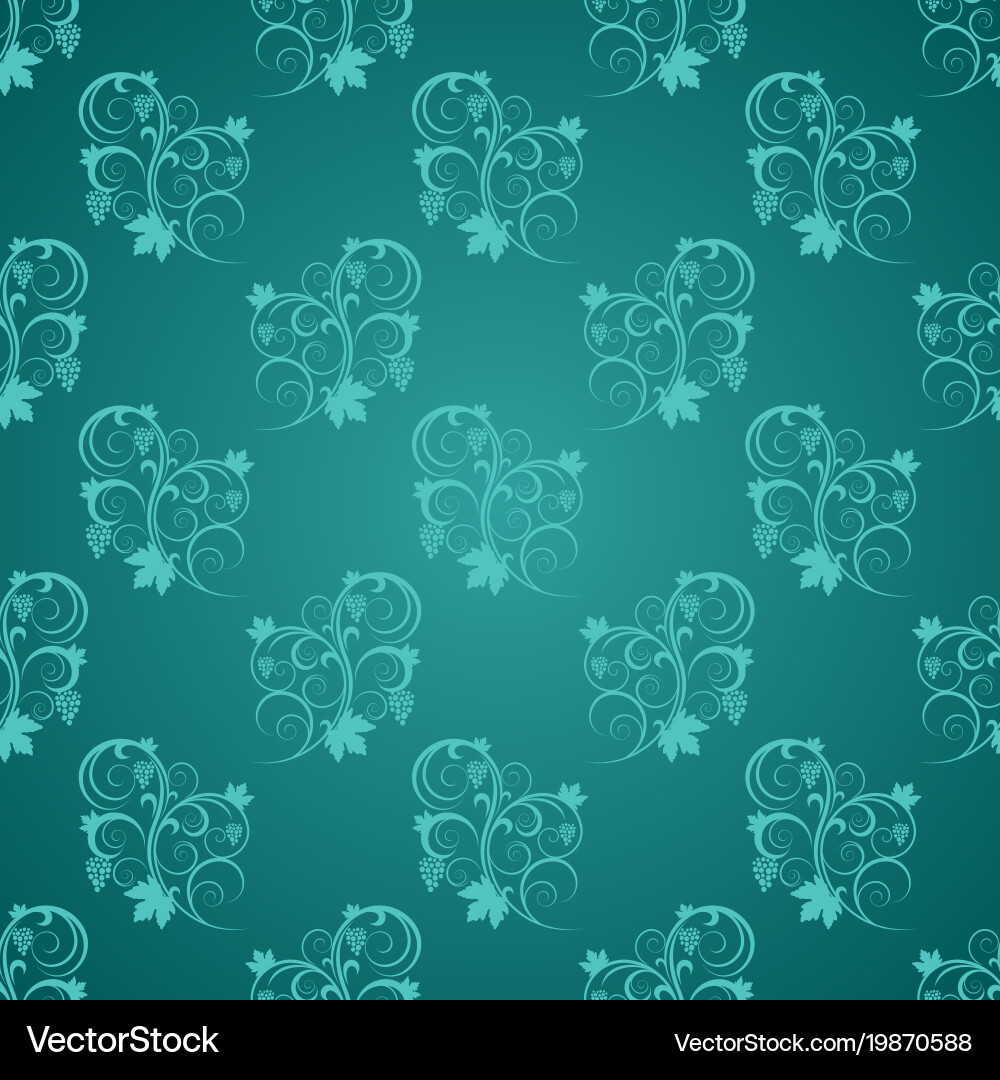 Jade with light blue ornamental swirl centered Vector Image