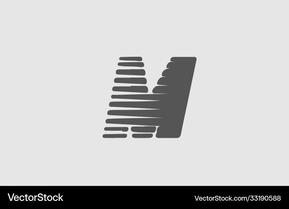 M grey alphabet letter logo icon line design Vector Image