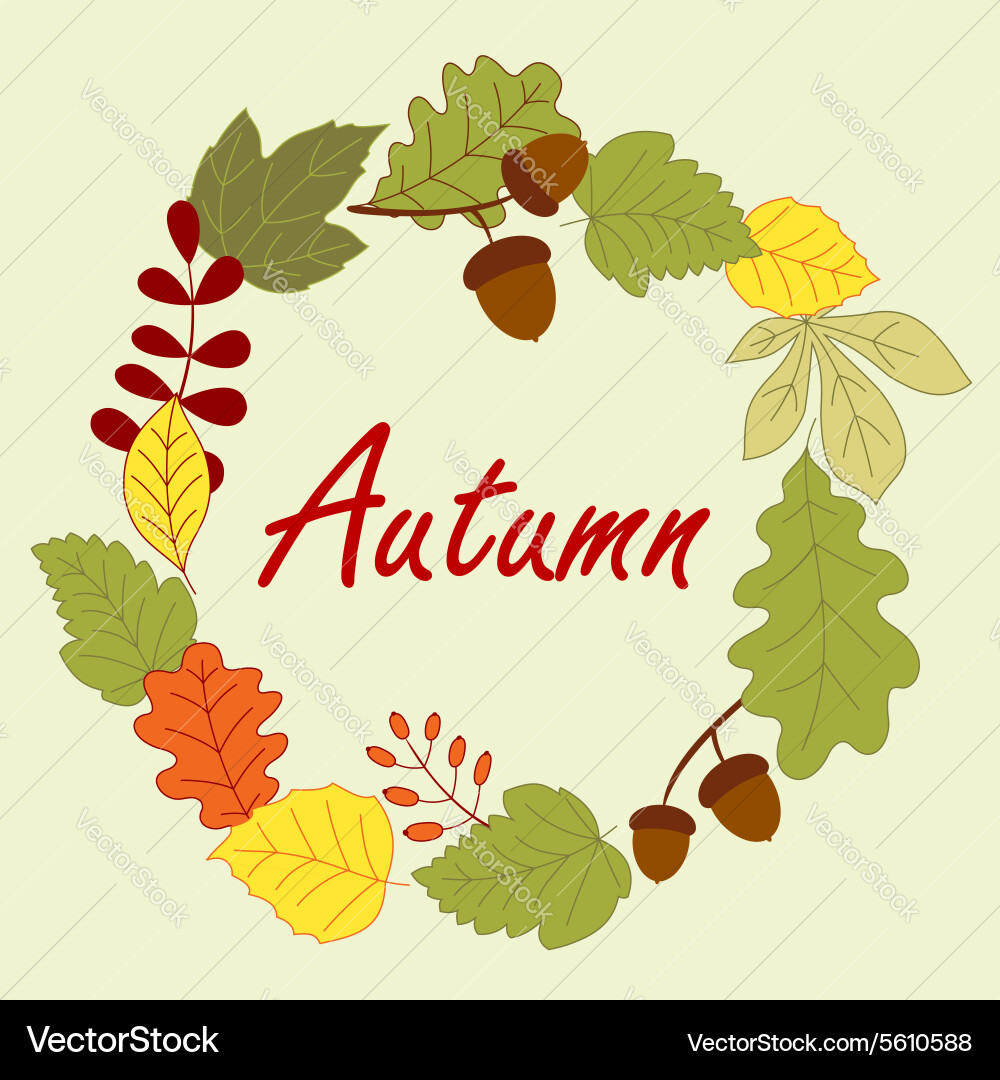 Season frame with autumn leaves Royalty Free Vector Image