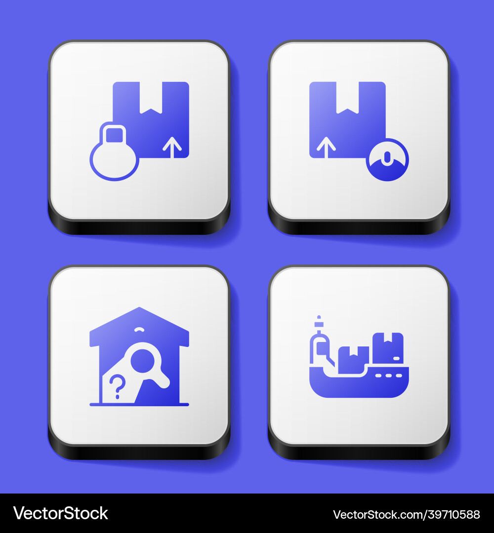 Set carton cardboard box warehouse check Vector Image