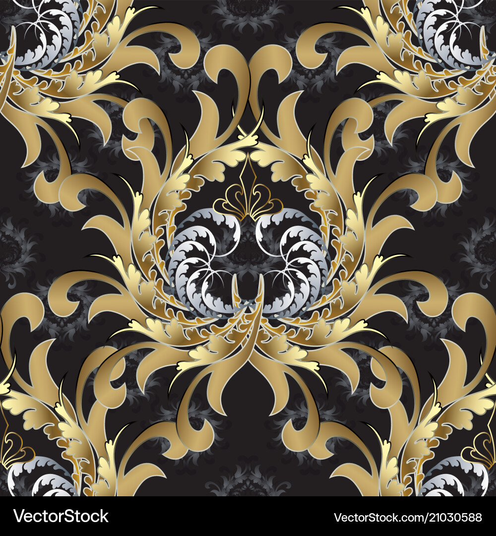 Vintage royal seamless pattern gold baroque Vector Image