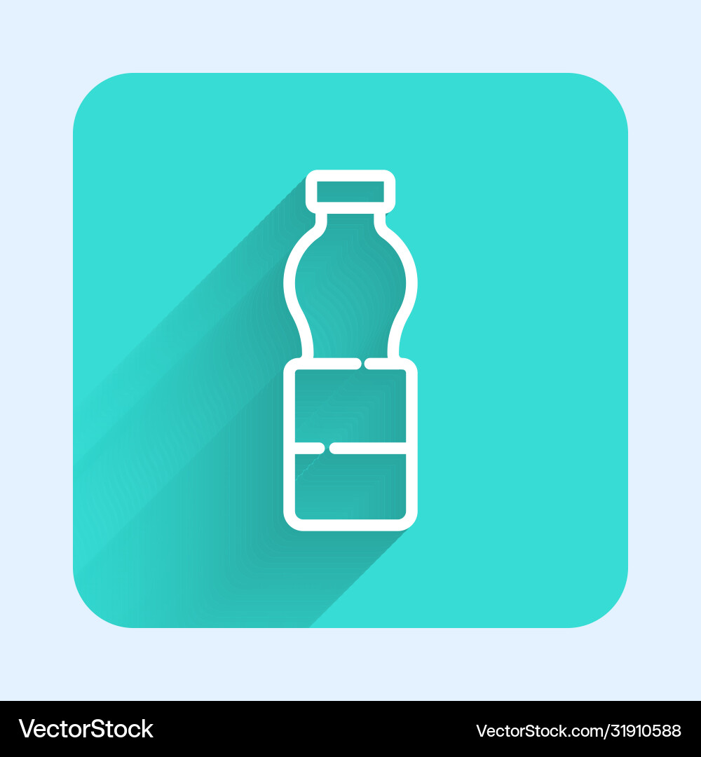 White line bottle water icon isolated with long Vector Image