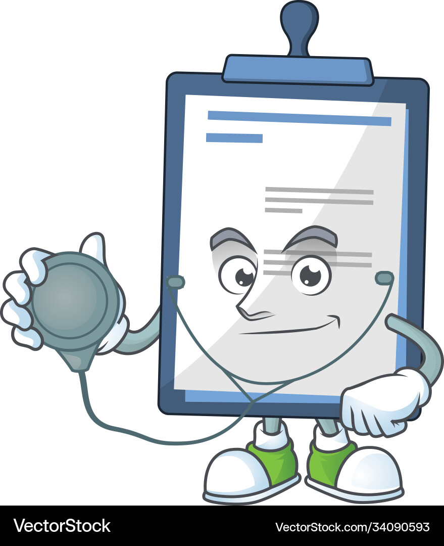 A dedicated doctor medical note with stethoscope Vector Image