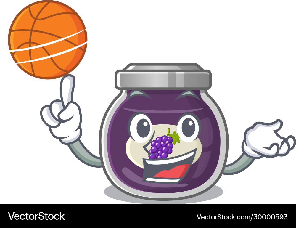 A mascot picture grape jam cartoon character Vector Image