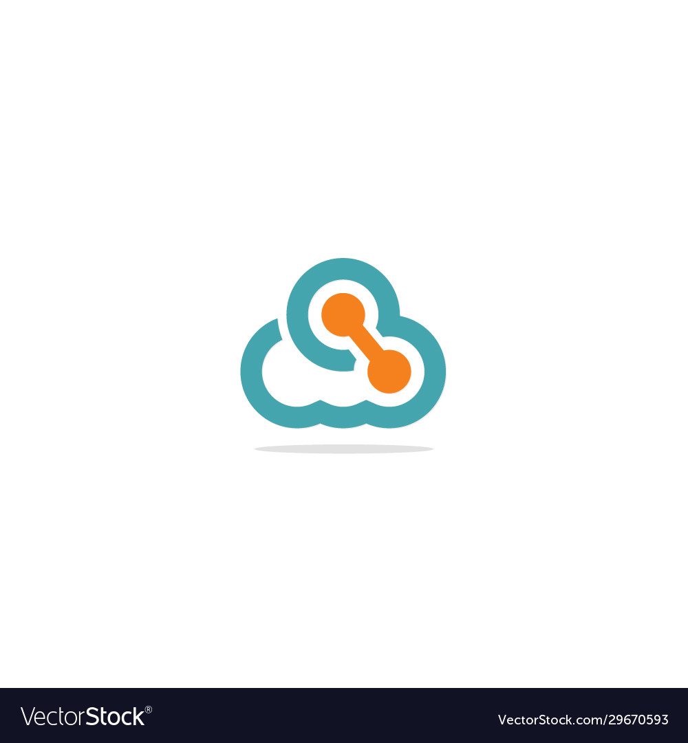 Cloud connection technology logo Royalty Free Vector Image