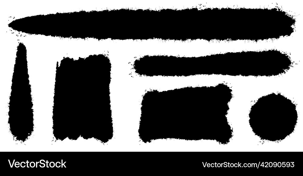 Collection of brush hand drawn graphic element Vector Image
